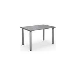 Mehrzwecktisch DUO-U, gerade Platte, Tiefe 800 mm, Breite 1200 mm, lichtgrau, silber kaiserkraft