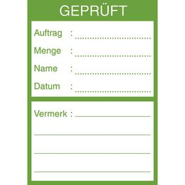 Qualitätskennzeichen, Folie, LxH 62 x 88 mm, VE 10 Stk, Geprüft kaiserkraft