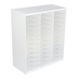 PAPERFLOW Sortierstation, aus Polystyrol, 36 Fächer, weiß