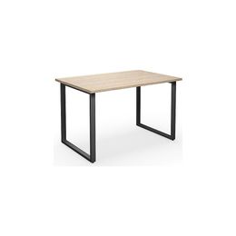 Mehrzwecktisch DUO-O, gerade Platte, Tiefe 800 mm, Breite 1200 mm, Eiche / schwarz kaiserkraft