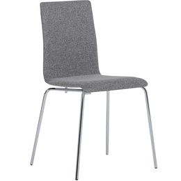 Schalenstuhl Elin, stapelbar, VE 4 Stk, grau/Chrom kaiserkraft