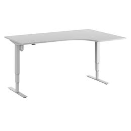 Schreibtisch Atlanta, elektrisch höhenverstellbar, Ecke, BxT 1800 x 1200 mm, lichtgrau/weiß, rechts kaiserkraft