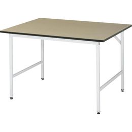 Rau Arbeitstisch, höhenverstellbar, Gestell 30 x 30 mm, MDF-Platte, BxT 1250 x 1000 mm, lichtgRau