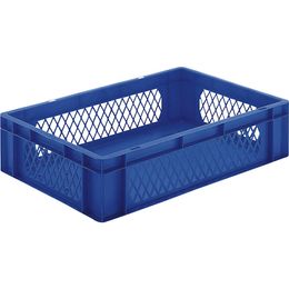 Euro-Format-Stapelbehälter, Wände durchbrochen, Boden geschlossen, LxBxH 600 x 400 x 145 mm, blau, VE 5 Stk kaiserkraft
