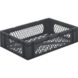 Euro-Format-Stapelbehälter, Wände und Boden durchbrochen, LxBxH 600 x 400 x 145 mm, grau, VE 5 Stk kaiserkraft