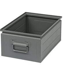 Stapelkasten aus Stahlblech, Volumen ca. 25 l, basaltgrau RAL 7012 kaiserkraft
