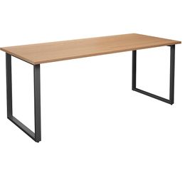 Mehrzwecktisch DUO-O, gerade Platte, Tiefe 800 mm, Breite 1800 mm, Buche / schwarz kaiserkraft