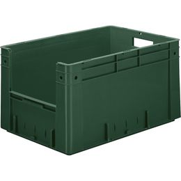 Euro-Stapelbehälter mit Eingriff, Volumen 60 l, LxBxH 600 x 400 x 320 mm, VE 2 Stk, grün kaiserkraft