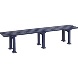 Sitzbank ohne Rückenlehne, mit 5 Leisten, Länge 2000 mm, blau kaiserkraft