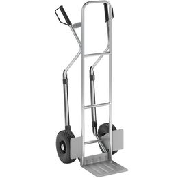 eurokraft pro Sackkarre aus Aluminium, Modell XL: große Schaufel und Gleitkufen, mit fester Schaufel