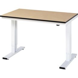 Rau Arbeitstisch, elektrisch höhenverstellbar - Tragkraft 300 kg, Höhe 720 - 1120 mm, MDF-Platte, BxT 1250 x 800 mm