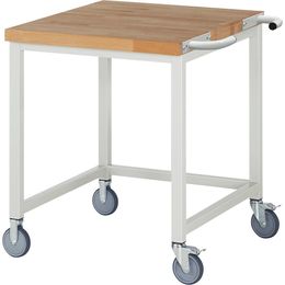 eurokraft pro Fahrbare Werkbank Serie 8000, Gestellbauweise, offenes Rahmengestell, BxT 750 x 900 mm
