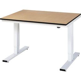 Rau Arbeitstisch, elektrisch höhenverstellbar - Tragkraft 300 kg, Höhe 720 - 1120 mm, MDF-Platte, BxT 1250 x 1000 mm