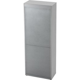 eurokraft pro Rollladenschrank, 5 Fachböden, weiß / alusilber