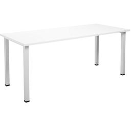 Mehrzwecktisch DUO-U, gerade Platte, Tiefe 800 mm, Breite 1800 mm, weiß, weiß kaiserkraft