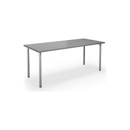 Mehrzwecktisch DUO-C, gerade Platte, HxT 700 - 800 x 800 mm, Breite 1800 mm, lichtgrau, silber kaiserkraft