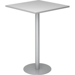 Stehtisch, LxB 800 x 800 mm, 1116 mm hoch, Gestell silber, Platte lichtgrau kaiserkraft