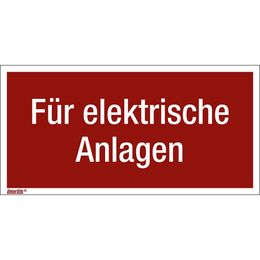 Kombizusatzschilder mit Text f&uuml;r Brandschutzzeichen, F&uuml;r elektrische Anlagen, VE 10 Stk, LxH 150 x 75 mm kaiserkraft
