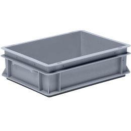 Euro-Stapelbehälter aus Polypropylen (PP), Traglast 20 kg, silbergrau, Volumen 10 l, Außenhöhe 120 mm, VE 8 Stk kaiserkraft