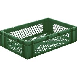 Euro-Format-Stapelbehälter, Wände und Boden durchbrochen, LxBxH 600 x 400 x 145 mm, grün, VE 5 Stk kaiserkraft
