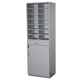 eurokraft pro Sortierstation, HxBxT 1864 x 615 x 440 mm, 14 Fächer DIN A4, lichtgrau RAL 7035
