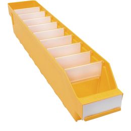 STEMO Regalkasten aus hochschlagfestem Polypropylen, gelb, LxBxH 500 x 90 x 95 mm, VE 40 Stk