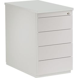 Mauser Schubladencontainer, HxT 720 x 800 mm, 4 Schubladen, lichtgrau / lichtgrau / lichtgrau