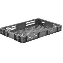Euro-Format-Stapelbehälter, Wände und Boden durchbrochen, LxBxH 600 x 400 x 75 mm, grau, VE 5 Stk kaiserkraft