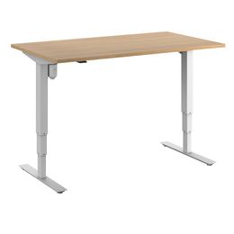 Schreibtisch Atlanta, elektrisch höhenverstellbar, gerade, BxT 1400 x 800 mm, Buche/weiß kaiserkraft