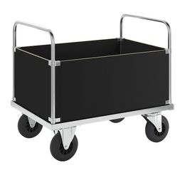 Kongamek Verzinkter Plattformwagen, Kofferaufbau hoch, LxB 1000 x 700 mm, 2 Lenk- und 2 Bockrollen