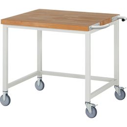 eurokraft pro Fahrbare Werkbank Serie 8000, Gestellbauweise, offenes Rahmengestell, BxT 1000 x 900 mm