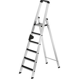MUNK Stufen-Stehleiter CLIP-STEP, einseitig begehbar, geriffelt, 6 Stufen