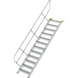 MUNK Industrietreppe, Stahl-Lochblechstufen, Stufenbreite 800 mm, 12 Stufen