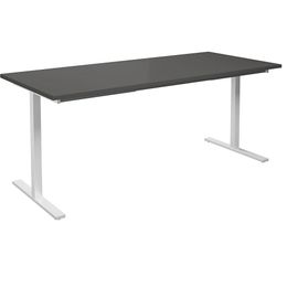 Mehrzwecktisch DUO-T, gerade Platte, HxT 740 x 800 mm, Breite 1800 mm, dunkelgrau, weiß kaiserkraft