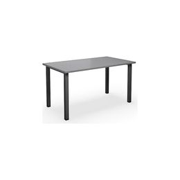 Mehrzwecktisch DUO-U, gerade Platte, Tiefe 800 mm, Breite 1400 mm, lichtgrau, schwarz kaiserkraft