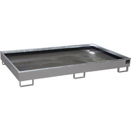 eurokraft pro Regal-Bodenwanne mit PE-Einsatz, 1000 l Auffangvolumen, LxBxH 2165 x 1315 x 510 mm, grau, ab 3 Stk