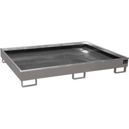 eurokraft pro Regal-Bodenwanne mit PE-Einsatz, 240 l Auffangvolumen, LxBxH 1765 x 1315 x 255 mm, grau, ab 3 Stk