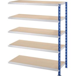 eurokraft basic Großfach-Steckregal, T 600 mm, mit Spanplattenböden, Anbauregal, HxB 1820 x 1525 mm