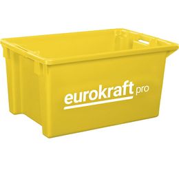 eurokraft pro Drehstapelbeh&auml;lter aus lebensmittelechtem Polypropylen, Volumen 70 l, VE 2 Stk, W&auml;nde und Boden geschlossen, gelb