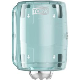 Tork Hand- und Wischtuchspender, Innenabrollung, HxBxT 356 x 248 x 232 mm, t&uuml;rkis / wei&szlig;, ab 4 Stk