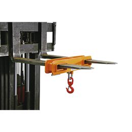 Lasthaken f&uuml;r 2 Gabelzinken, Tragf&auml;higkeit 5 t, lackiert, orange RAL 2000 kaiserkraft