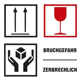 ratioform Warnetiketten, Aufdruck Bruchgefahr/Zerbrechlich, VE 1000 Stk, LxB 100 x 100 mm, ab 10 VE