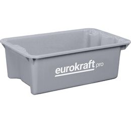 eurokraft pro Drehstapelbehälter aus lebensmittelechtem Polypropylen, Volumen 6 l, VE 4 Stk, Wände und Boden geschlossen, grau