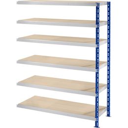 eurokraft basic Großfach-Steckregal, T 600 mm, mit Spanplattenböden, Anbauregal, HxB 1976 x 1525 mm