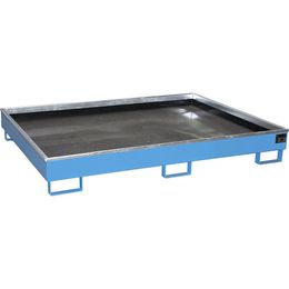 eurokraft pro Regal-Bodenwanne mit PE-Einsatz, 240 l Auffangvolumen, LxBxH 1765 x 1315 x 255 mm, blau, ab 3 Stk