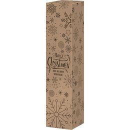 ratioform terra Flaschen-Geschenkfaltschachtel Merry Christmas, VE 25 Stk, Innenma&szlig;e 87 x 87 x 327 mm, ab 10 VE