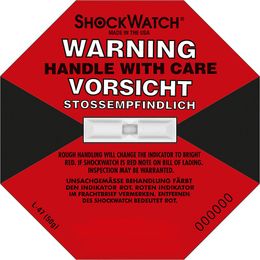 Shockwatch Pr&auml;zisionsindikator, inkl. Label, VE 10 Stk, 50 g / 50 ms, rot, ab 10 VE kaiserkraft
