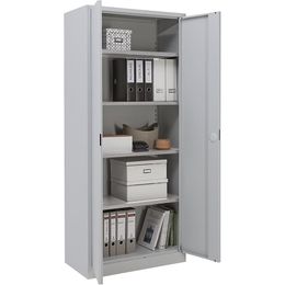 eurokraft basic Universalschrank, HxBxT 1850 x 800 x 420 mm, lichtgrau, ab 3 Stk