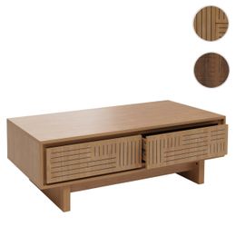 Mendler Couchtisch HWC-O33, Sofatisch Wohnzimmertisch Beistelltisch, 2 Schubladen 2 F&auml;cher, Melamin 40x120x6 111906+111907