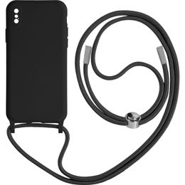 Avizar Halbsteife Schutzhülle mit Kette Series, Handykette, Schwarz